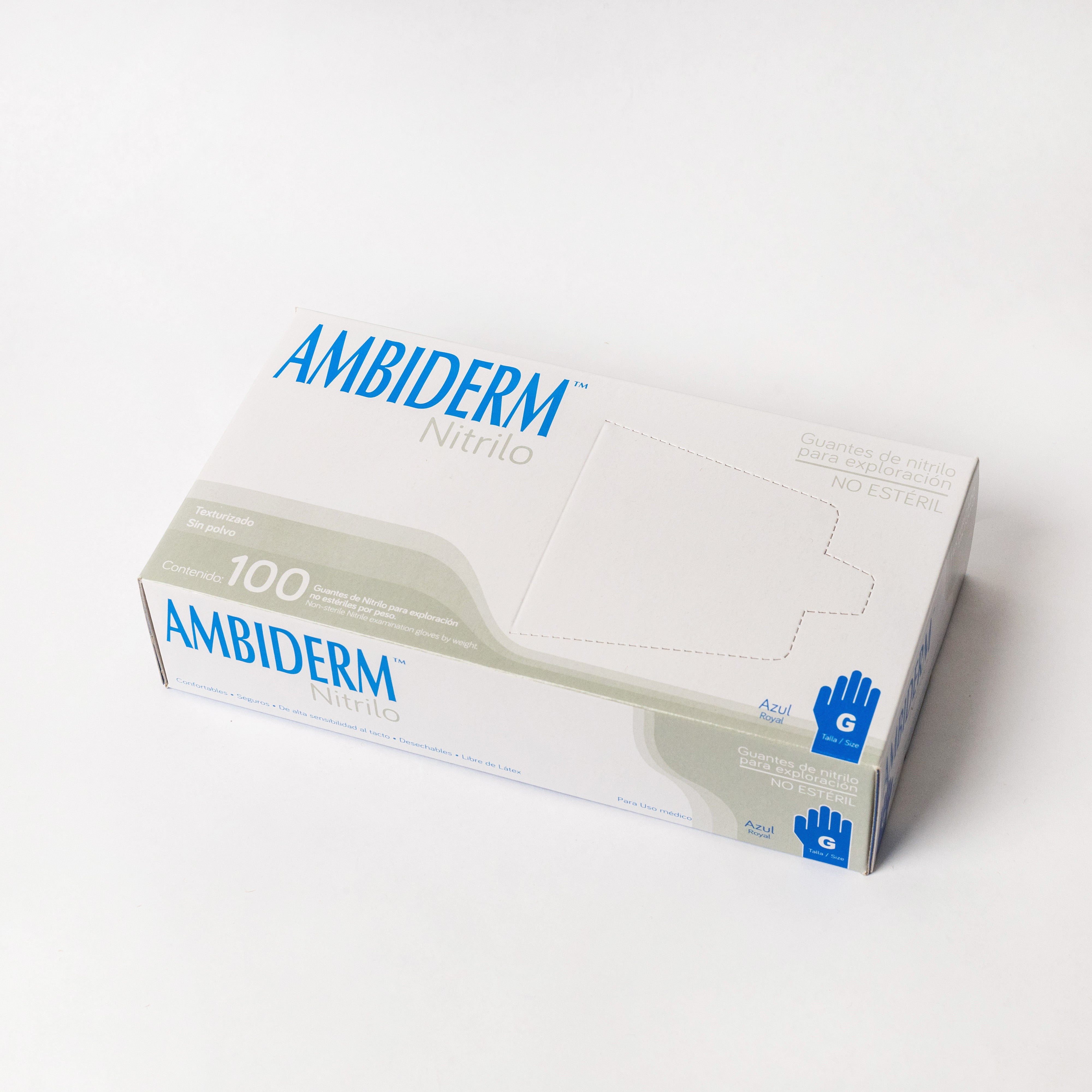AMBIDERM - GUANTE NITRILO AZUL ROYAL G C/100 – Reactech