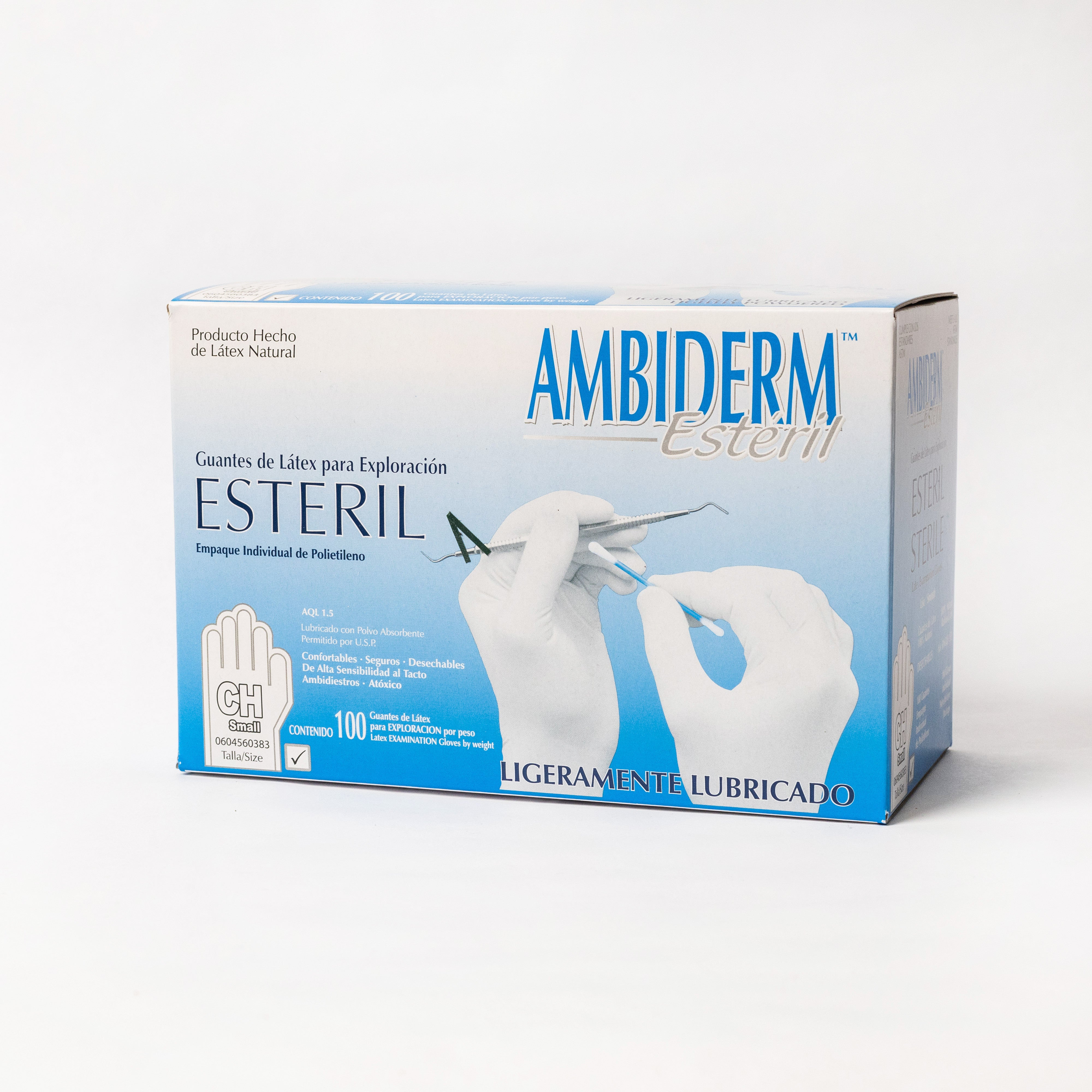 AMBIDERM - GUANTE LATEX ESTERIL CH C/100 – Reactech