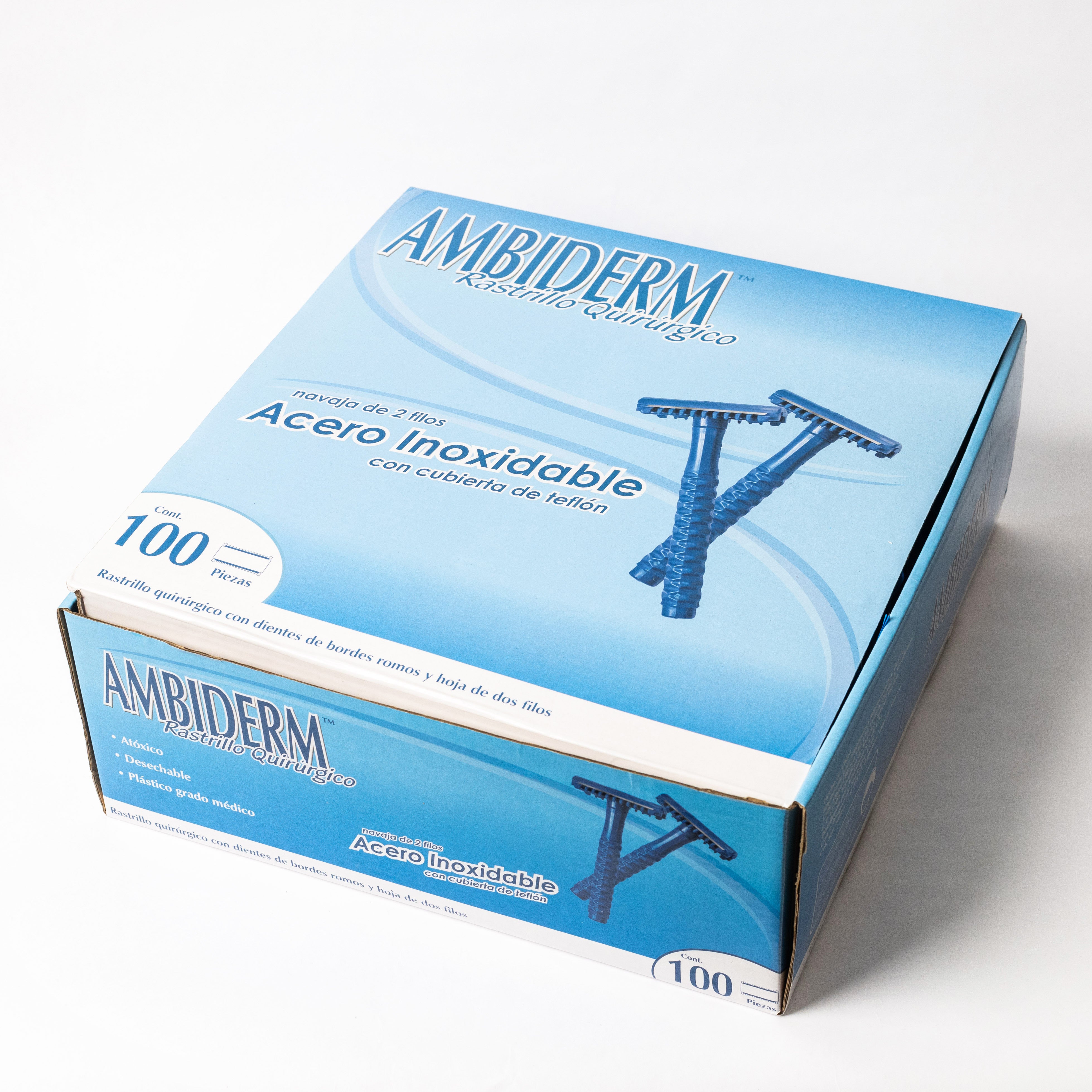 AMBIDERM - RASTRILLO QUIRURGICO NO ESTERIL DOS FILOS C/100 – Reactech