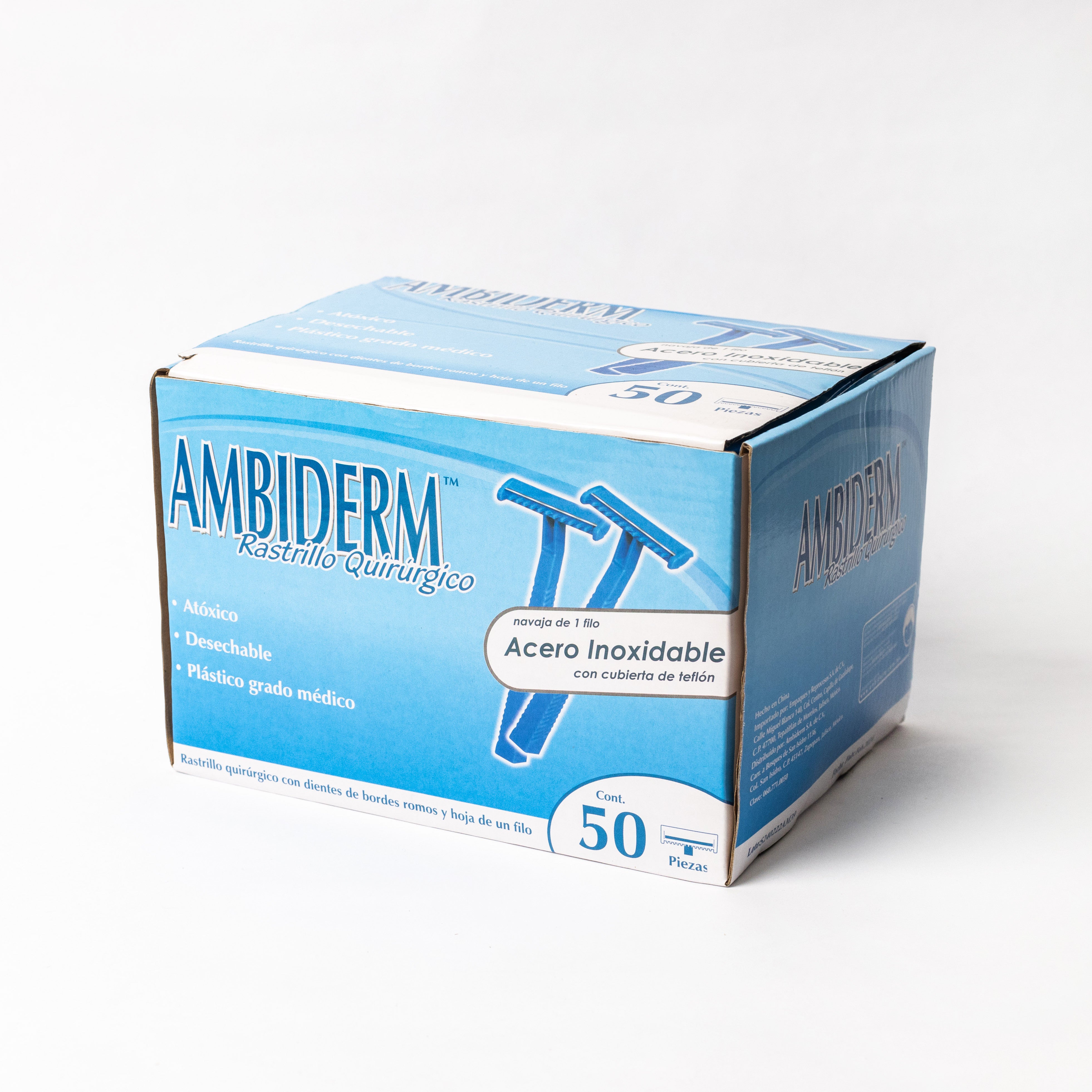 AMBIDERM - RASTRILLO QUIRURGICO NO ESTERIL UN FILO C/50 – Reactech