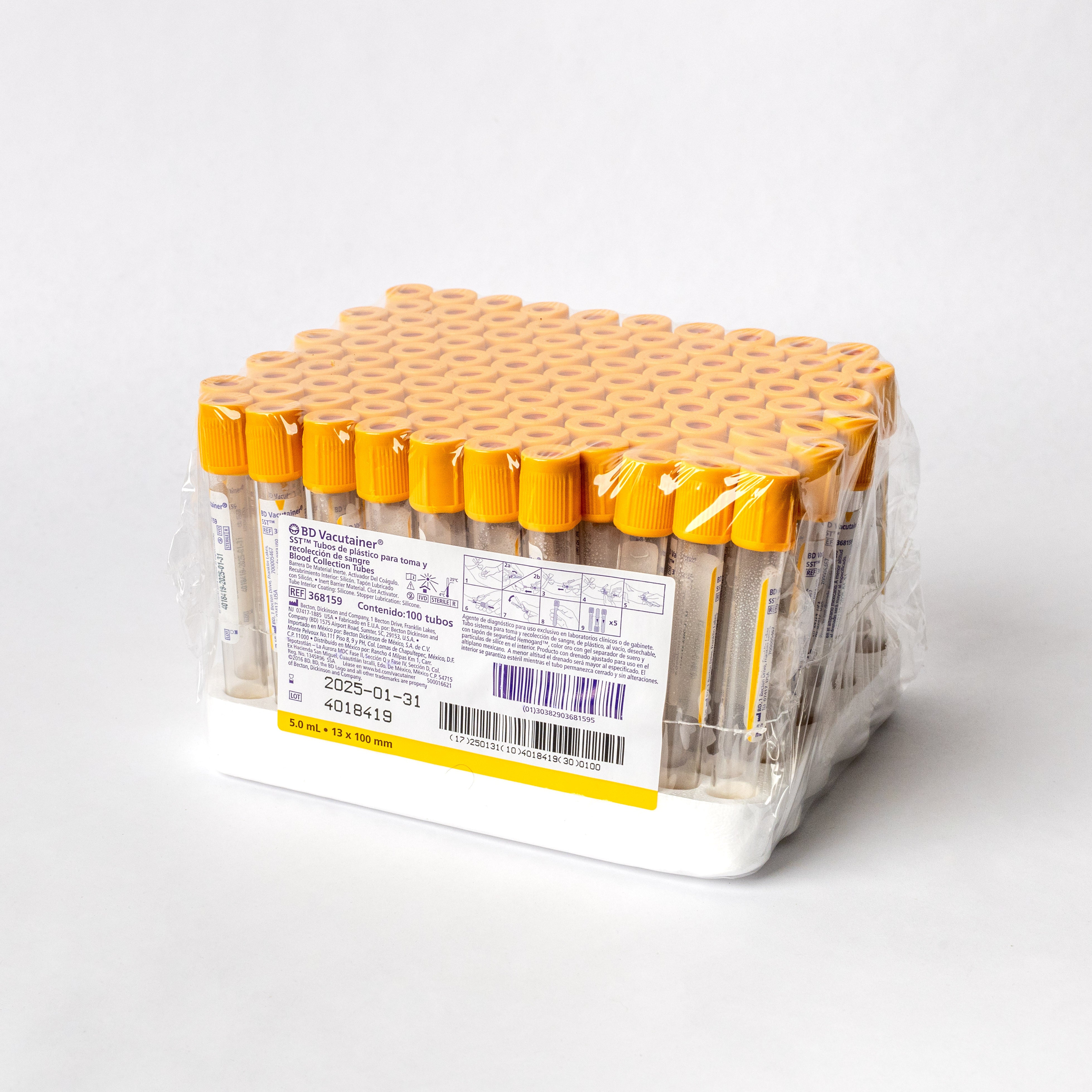 BD VACUTAINER - TUBO AMARILLO 5ml C/100 – Reactech