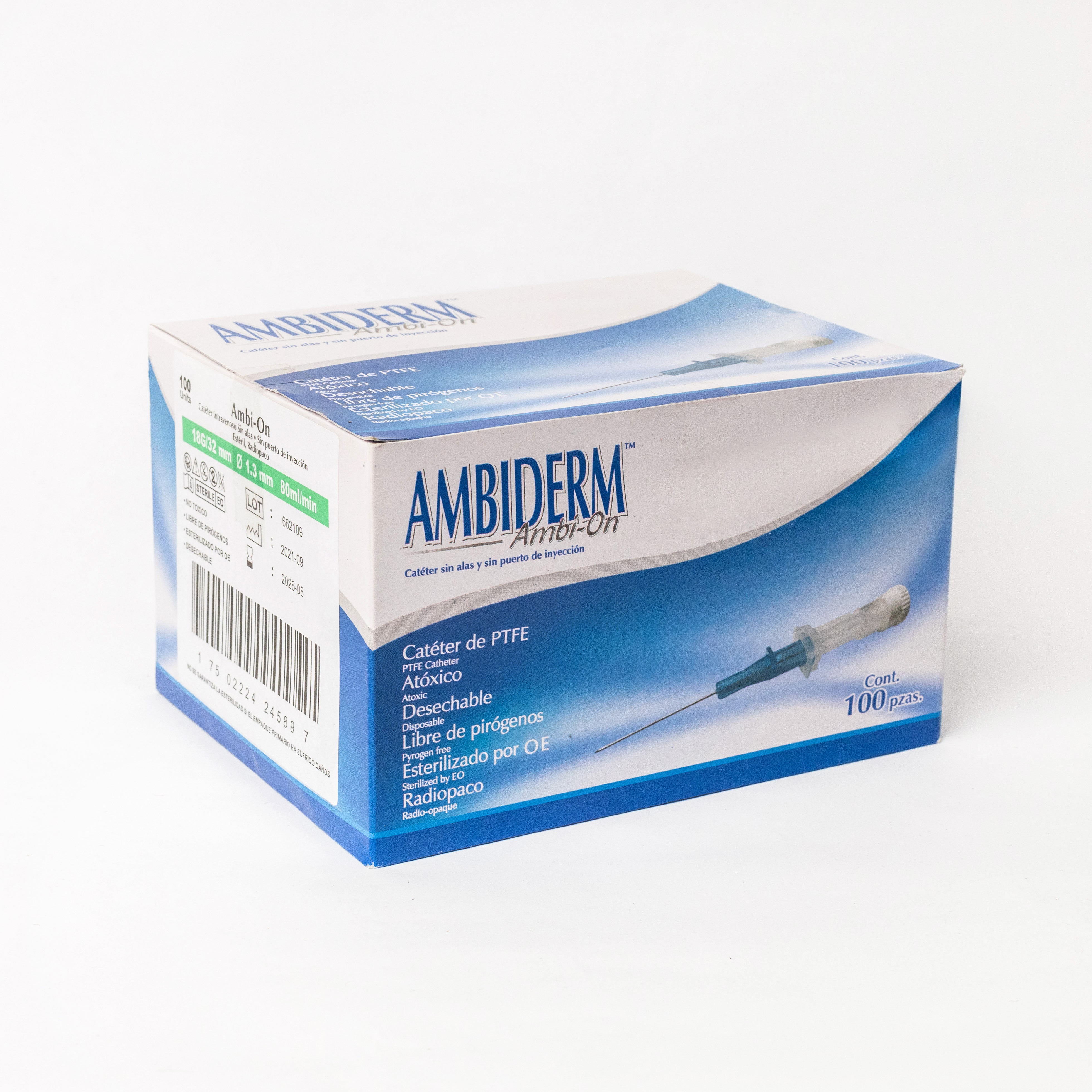AMBIDERM - CATETER INTRAVENOSO 18G VERDE C/100 – Reactech