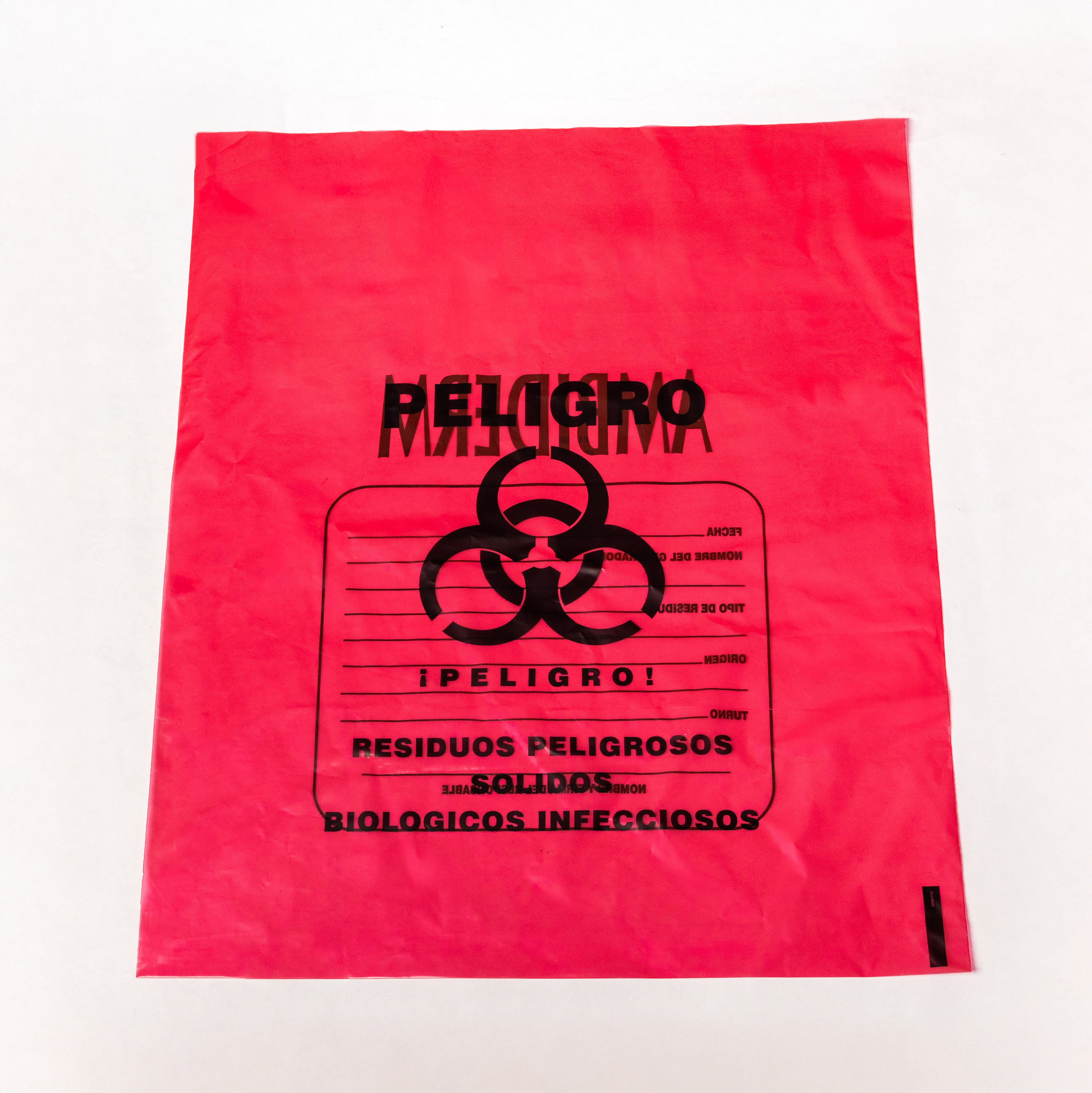 AMBIDERM - BOLSA ROJA RESIDUOS BIOLÓGICO INFECCIOSO 50X60 INDIVIDUAL – Reactech
