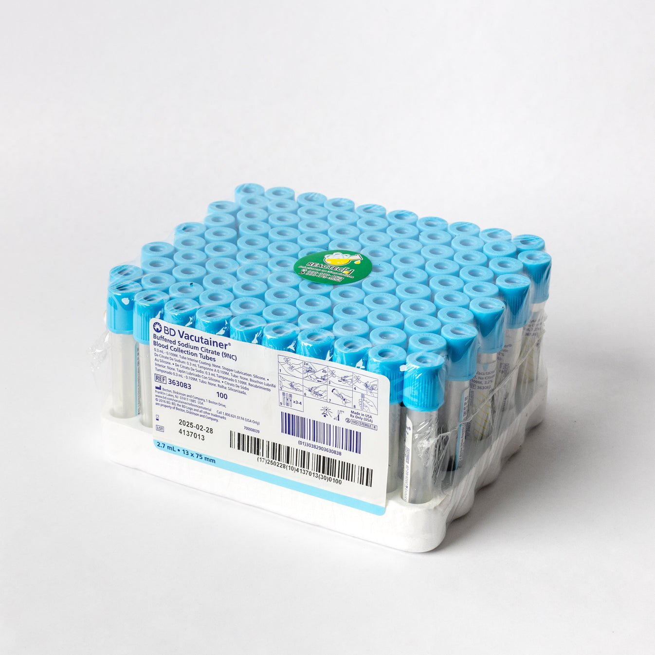 BD VACUTAINER- TUBO AZUL 2.7ml C/100 – Reactech